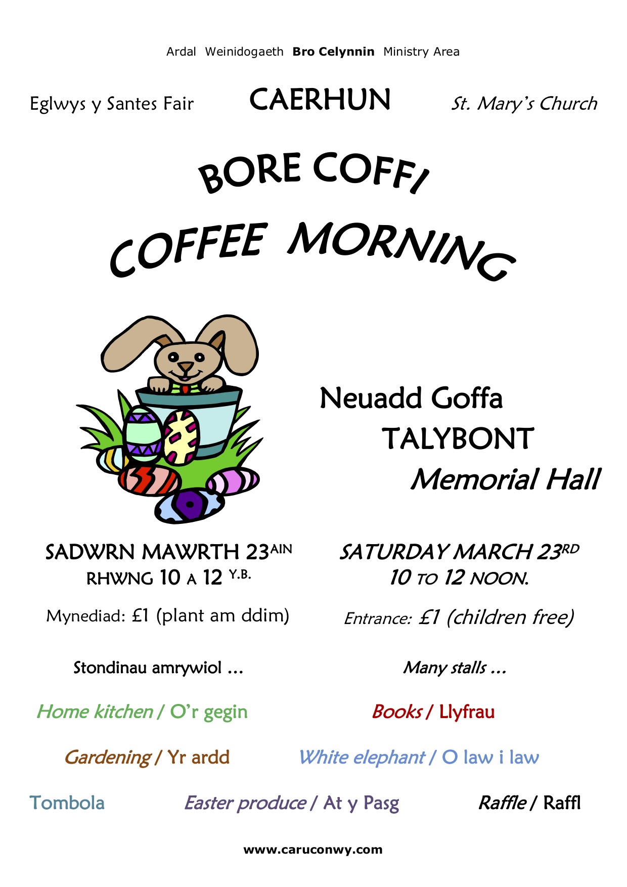 Coffee Morning at Tal-y-Bont Memorial Hall (Saturday 23rd March ...