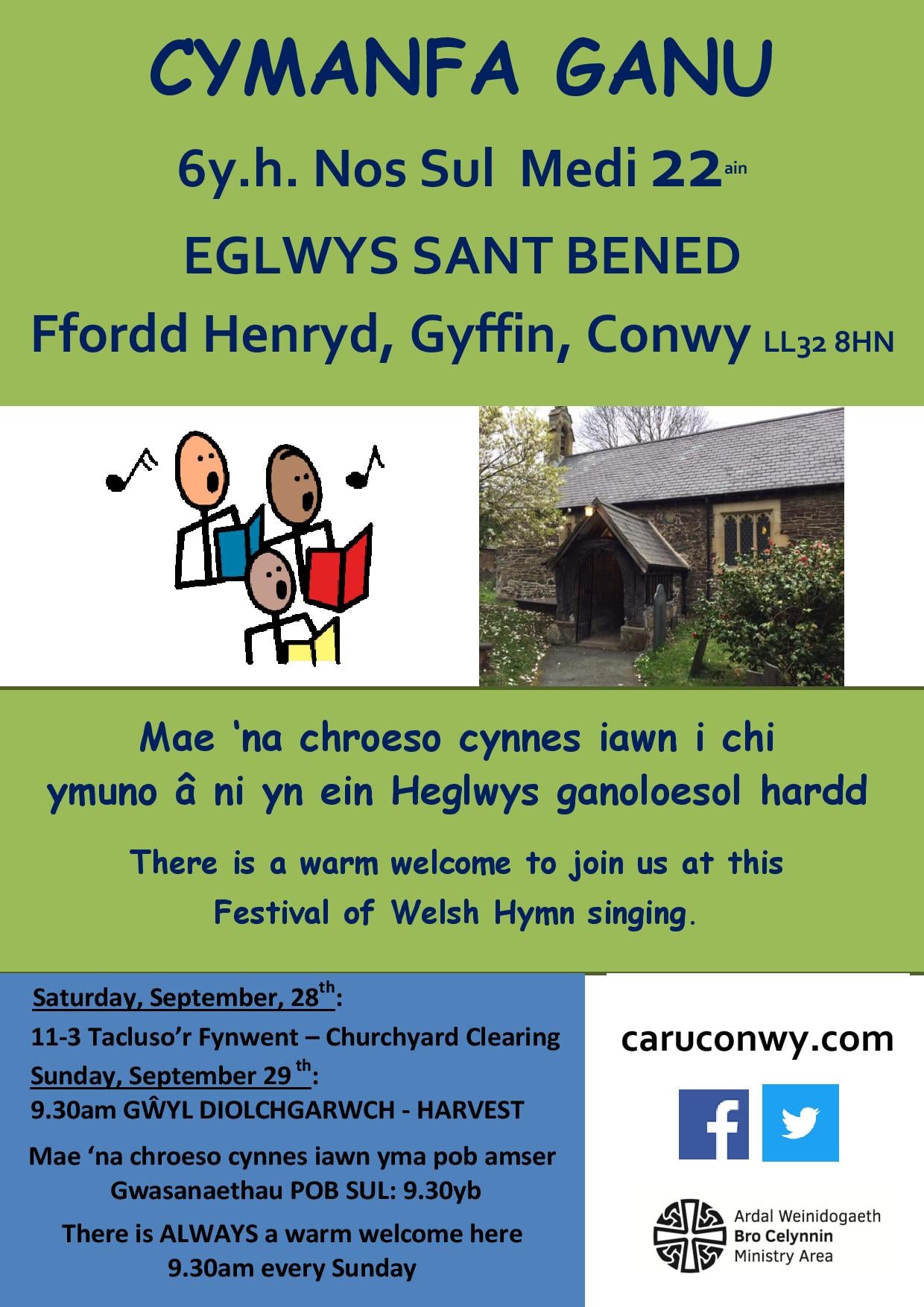 Cymanfa Ganu – Welsh Hymn Singing Festival (Gyffin) – caruconwy.com