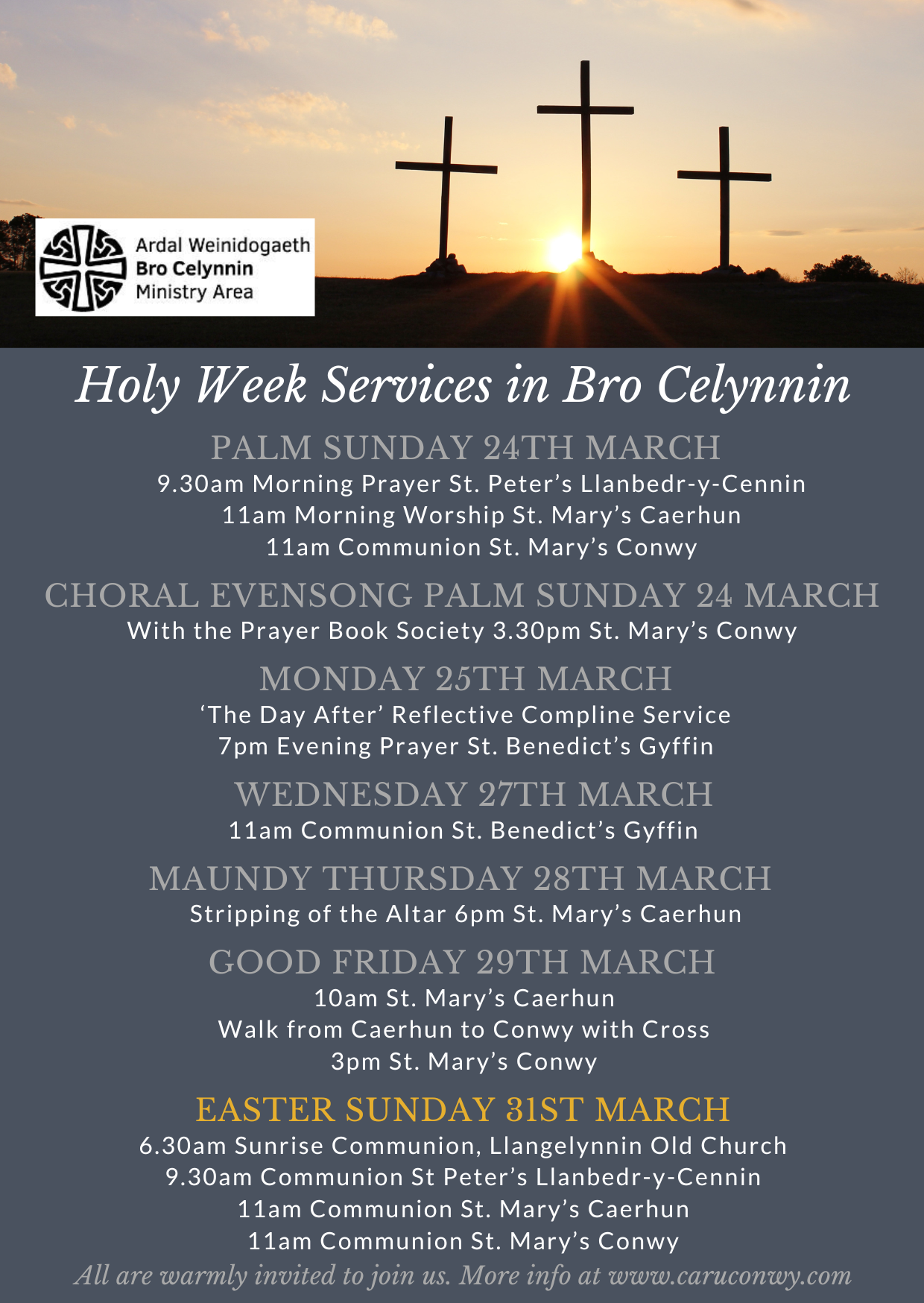 Holy Week Services – caruconwy.com